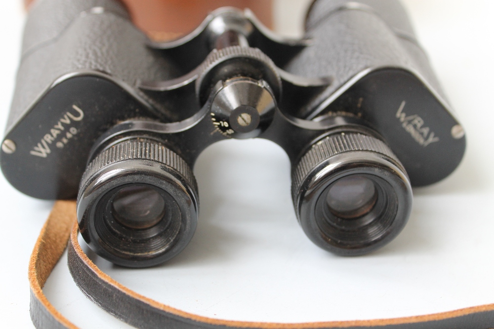 A PAIR OF 9 X 40 MAGNIFICATION VINTAGE BINOCULARS BY WRAY OF LONDON ...