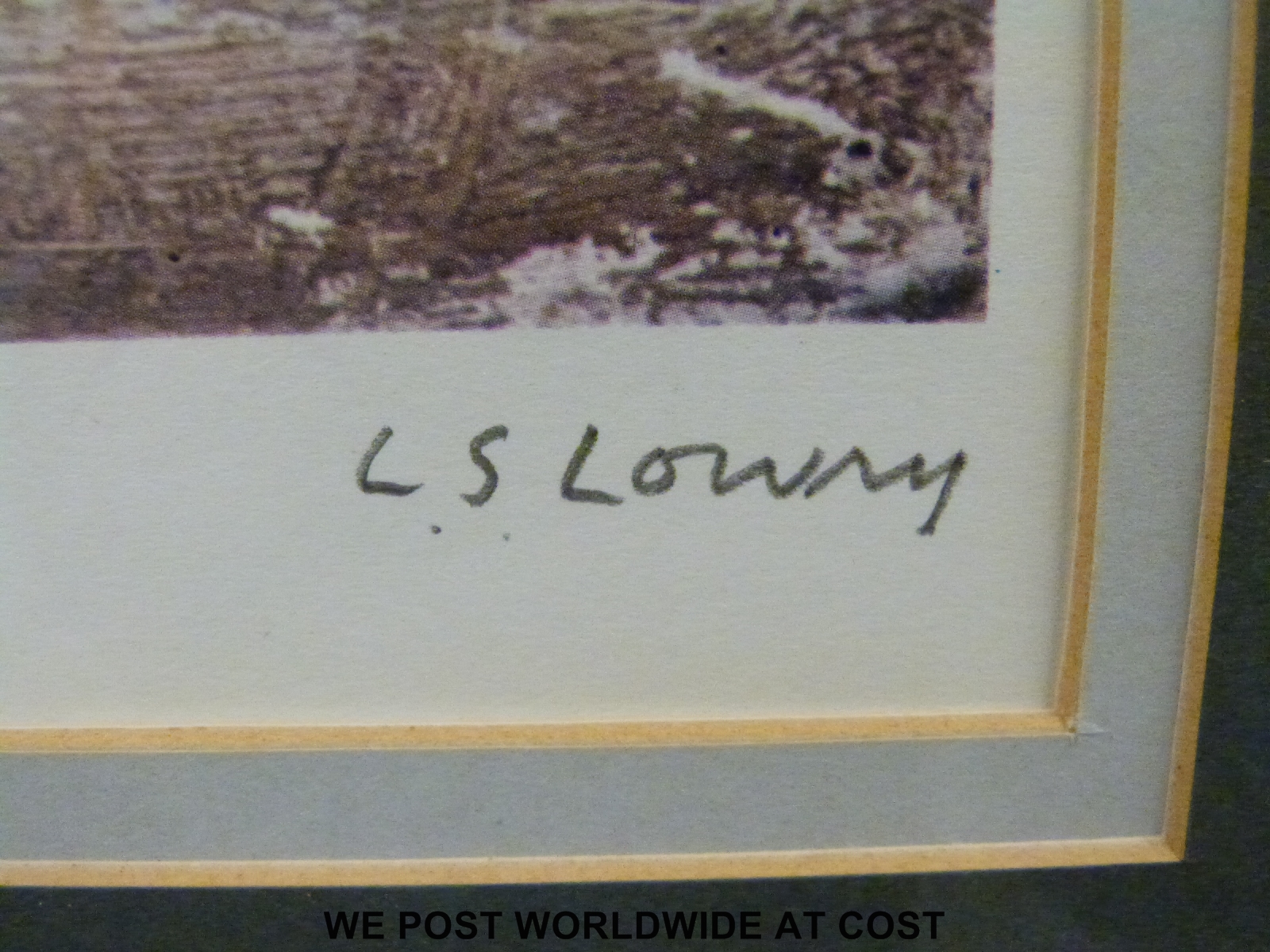 L S Lowry signed print "View of a Town" signature in pencil lower right ...