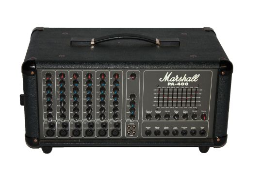 A MARSHALL PA-400 MIXER With six input channels and a 63HZ - 16KHZ ...