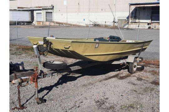 1987 16' LOWE BIG JON BOAT, HULL ID:LWN25564A787 W/1987 LONG 700WCSG ...