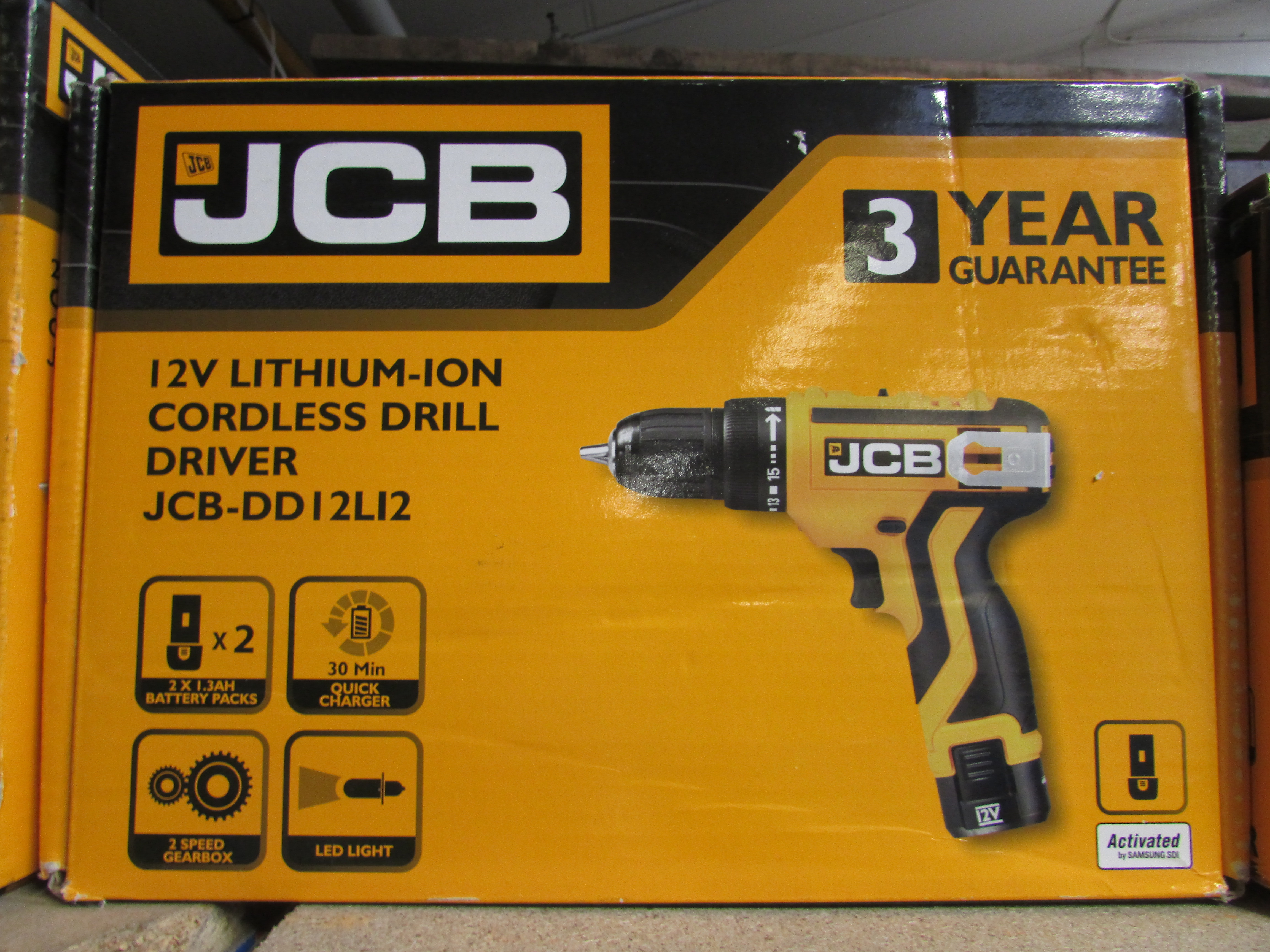 Jcb Cordless 12V Li-Ion Drill Driver 2 Batteries Cdt120J2