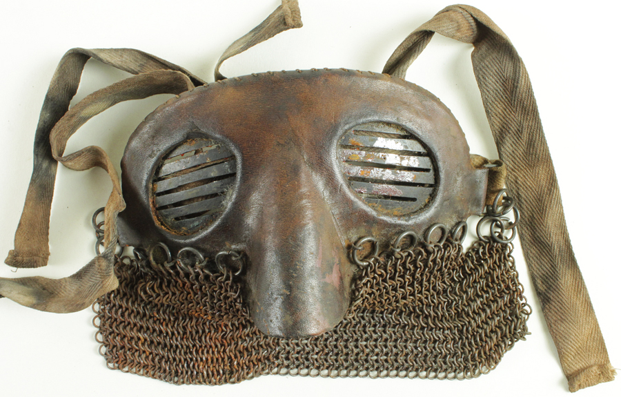 British Tank Drivers WW1 protective face mask, with chain veil, age ...