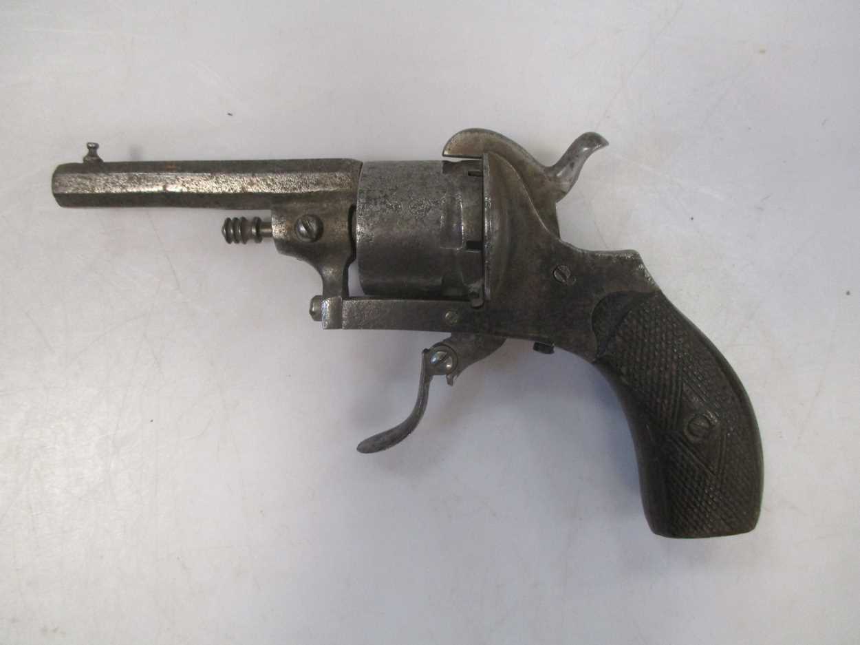 Three 19th century Belgian pinfire revolvers in - Cheffins Fine Art