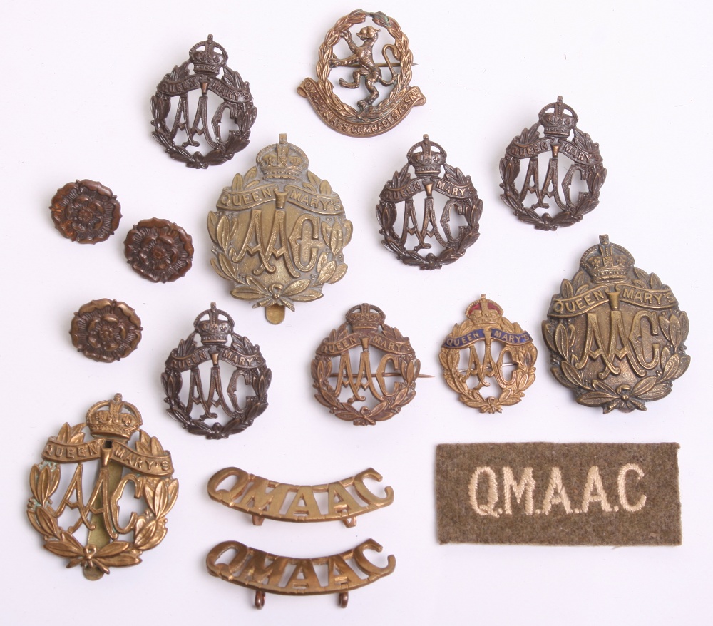 Selection of WW1 Queen Mary’s Army Auxiliary Corps (QMAAC) Badges ...