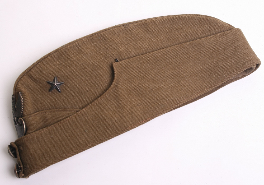 WW2 Polish Officers Side Cap of khaki cloth with silvered Polish eagle ...