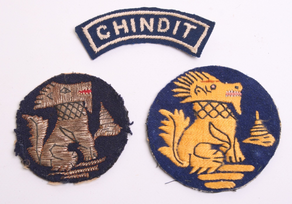 WW2 3rd Indian Division CHINDITS Insignia Grouping consisting of fine ...