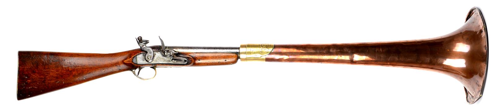 A scarce and interesting Fitzgerald patent flintlock signal trumpet ...