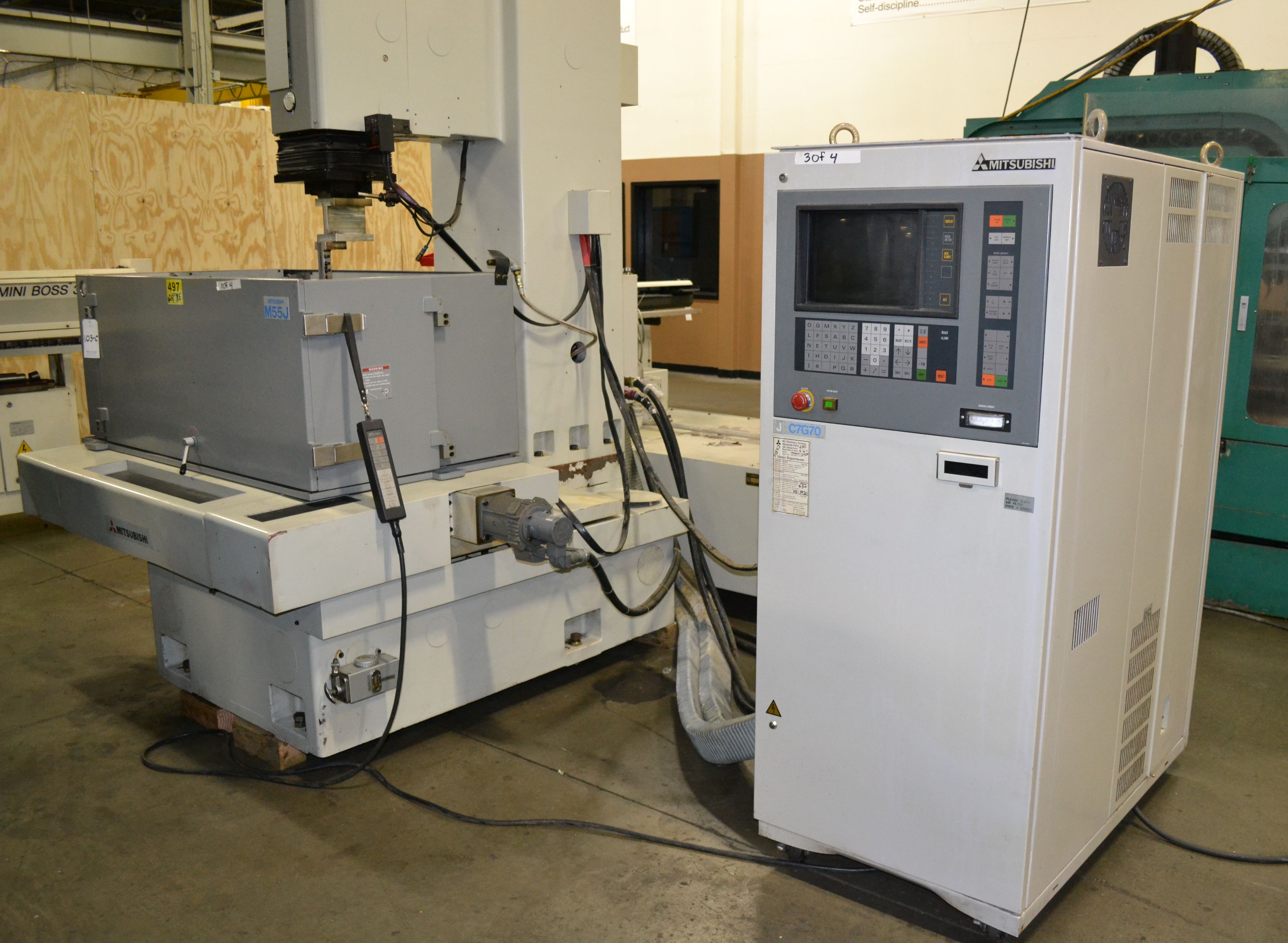 Mitsubishi Model M55J Sinker EDM CNC, 18" x 14" x 14" Travel, Max Work ...