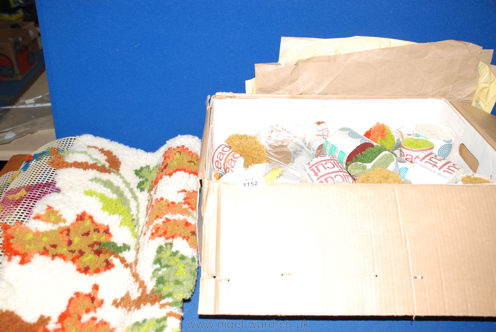 A part made Readicut Rug making Kit, complete with tools instructions ...