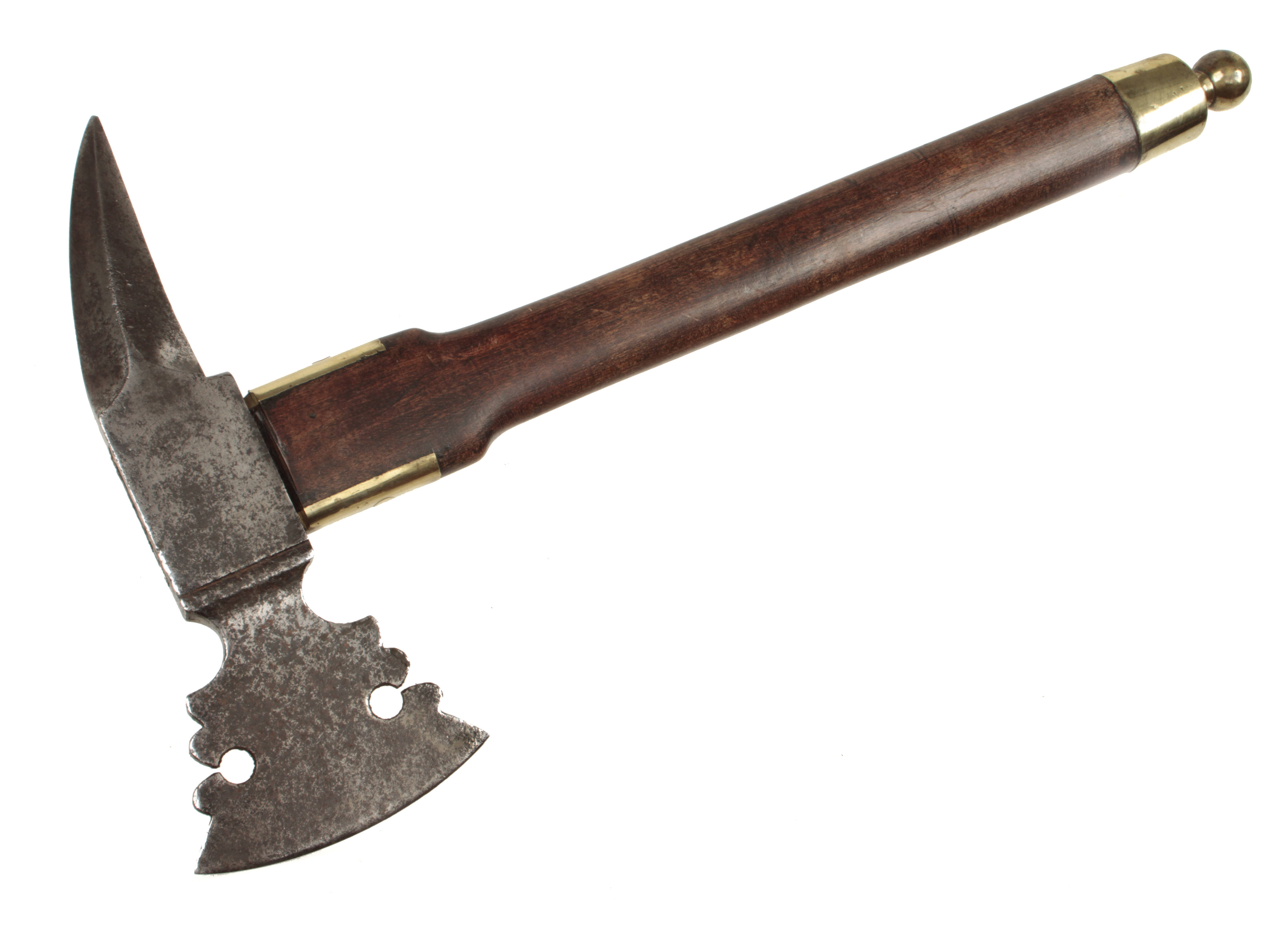 A rare 18c Italian naval boarding axe with elaborate decoration to the ...