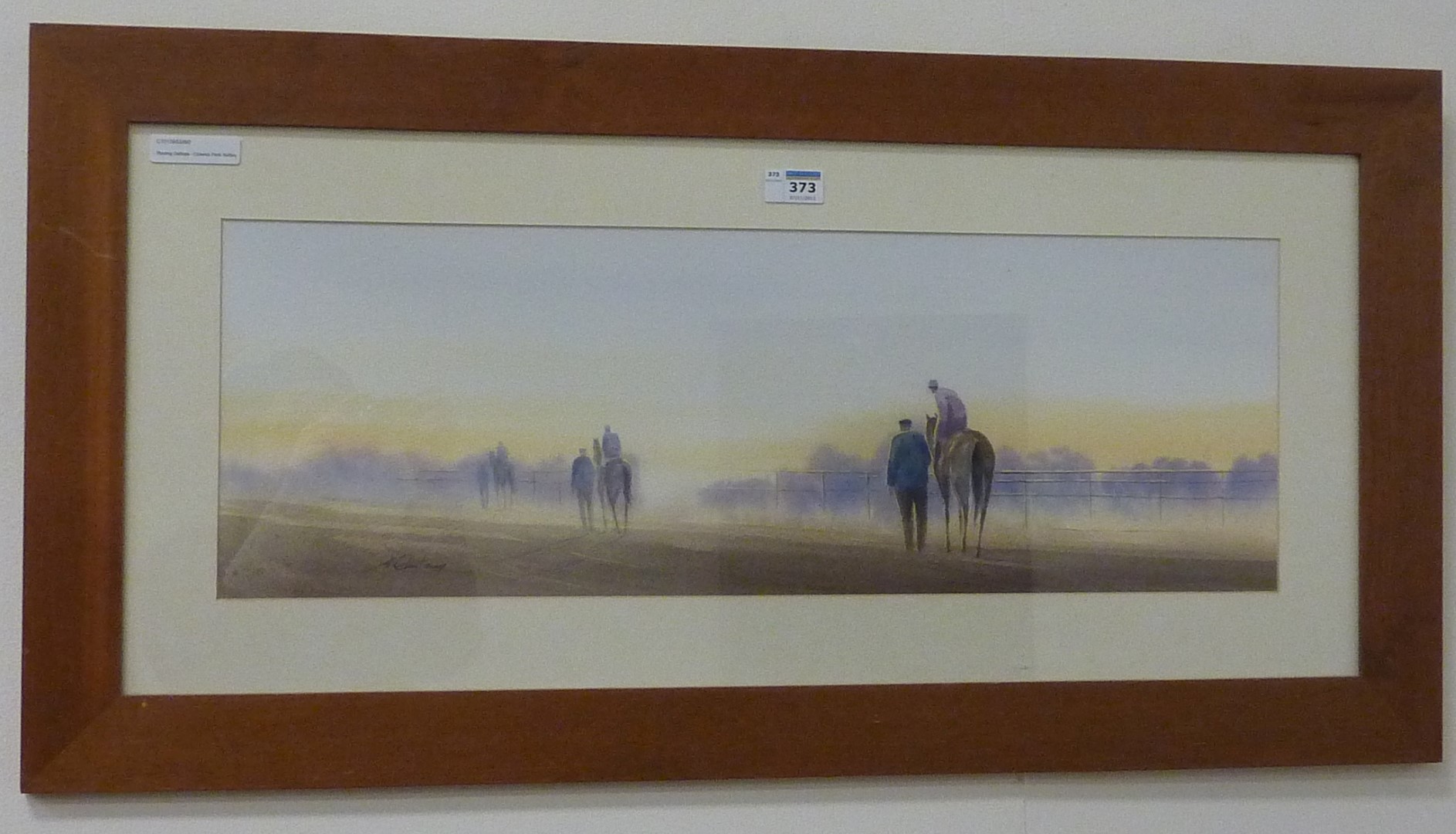 'Racing Gallops - Colwick Park Nottingham', Nick Grant watercolour ...