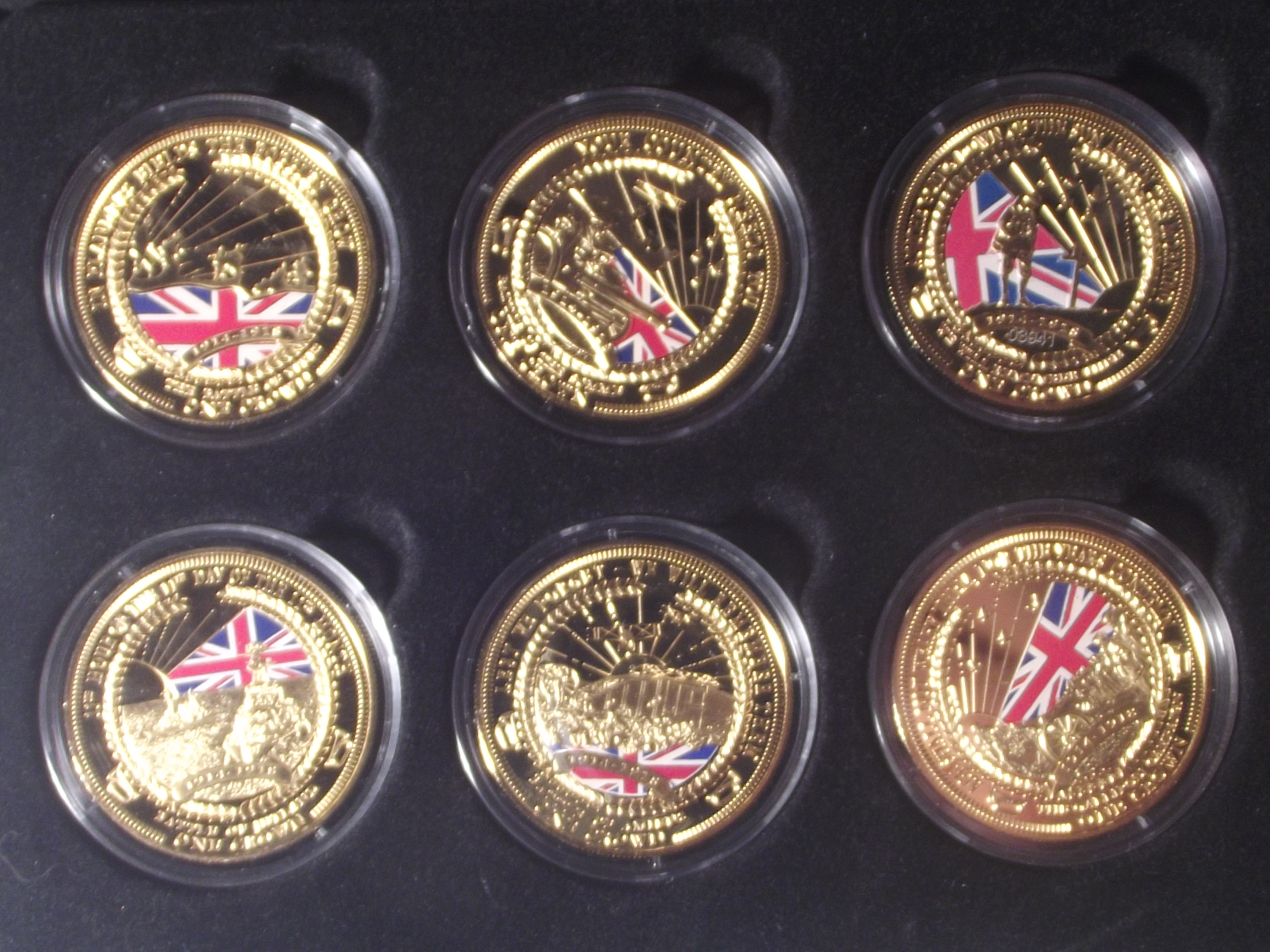 The First World War Centenary Crown collection. Six golden proof coins ...