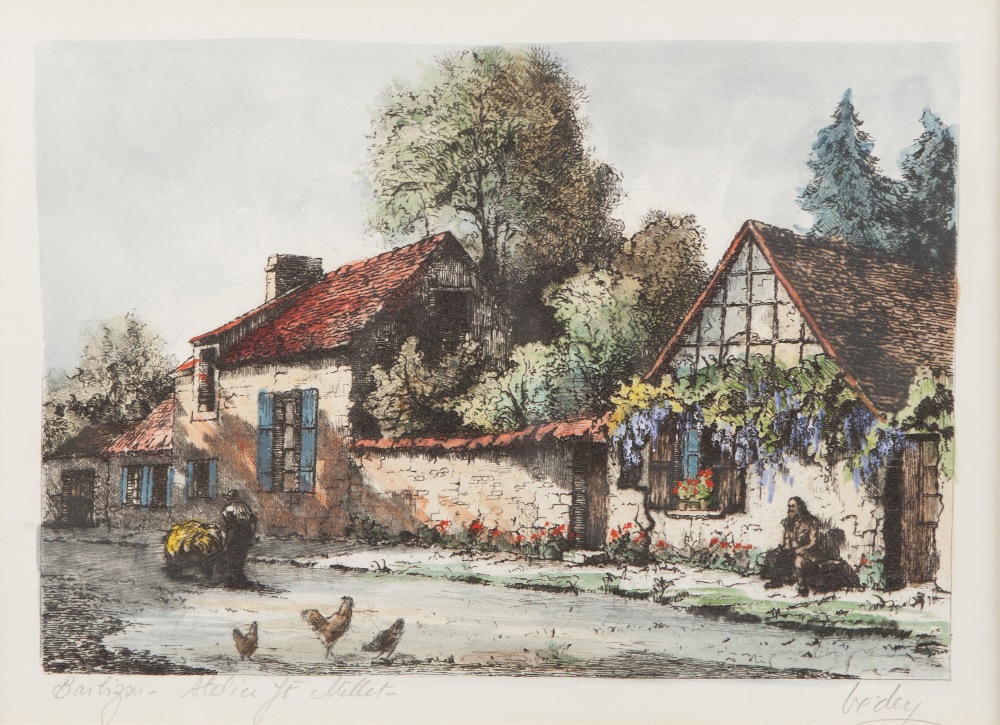 MARCEL JACQUE (1906-1981) ETCHINGS, THREE Barbizon scenes, two hand ...