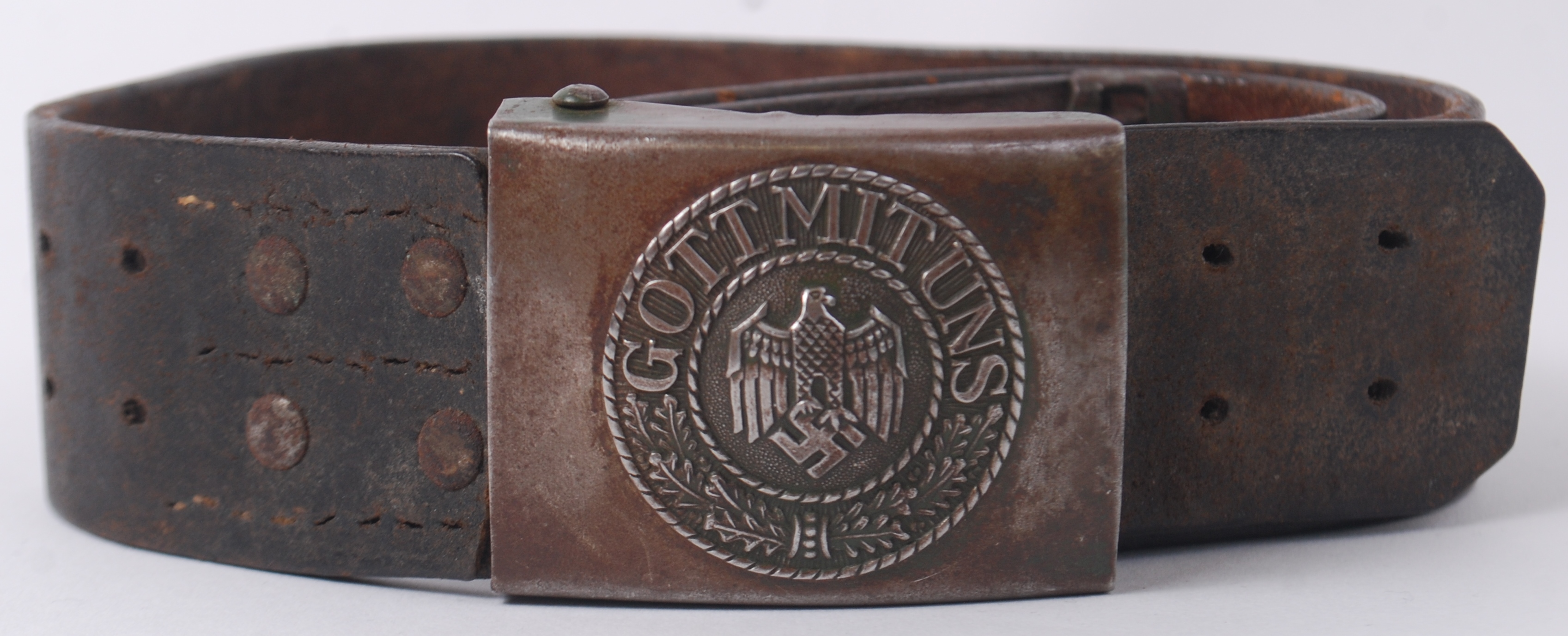 An original WWII Third Reich Nazi uniform Wehrmacht leather belt ...