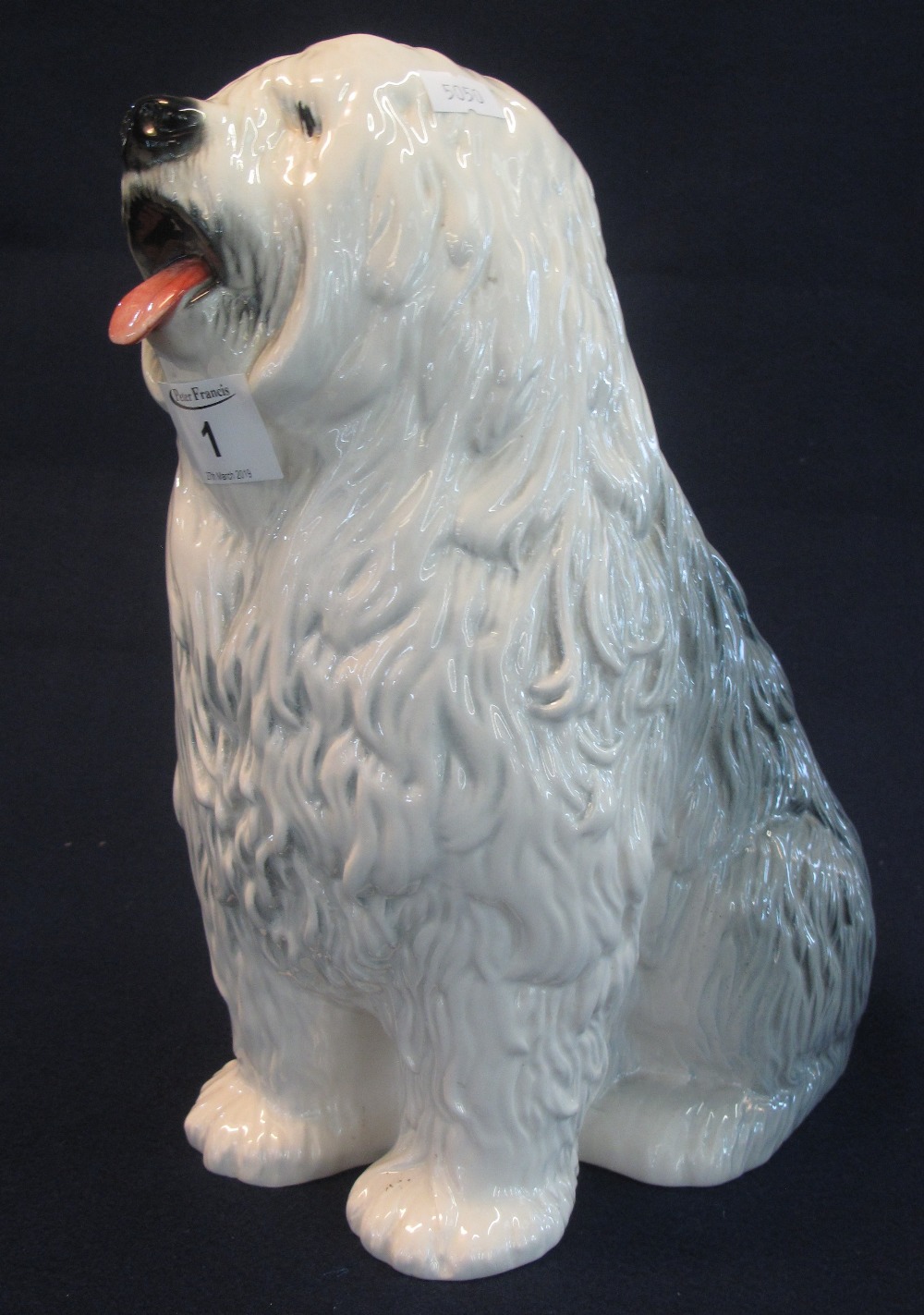 Beswick china Old English Sheepdog 'Dulux' type dog. Printed and ...