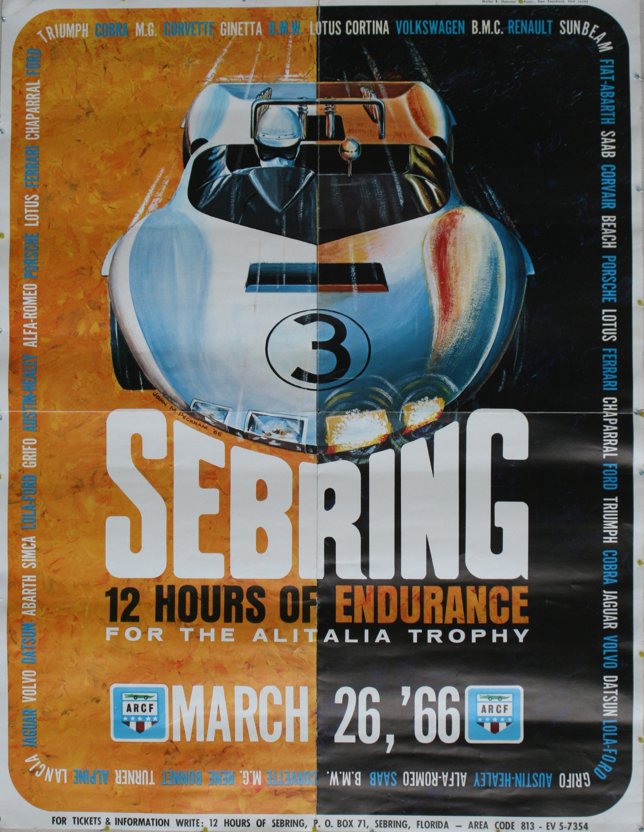 Sport Posters Sebring 12 hours of endurance. Original vintage ...