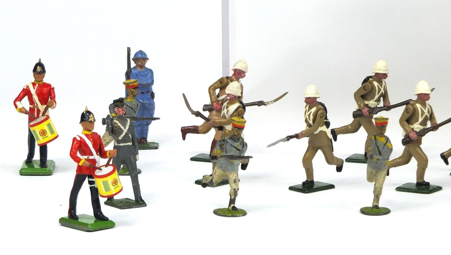 Group of hand painted toy soldiers, including boxed set of six from The ...
