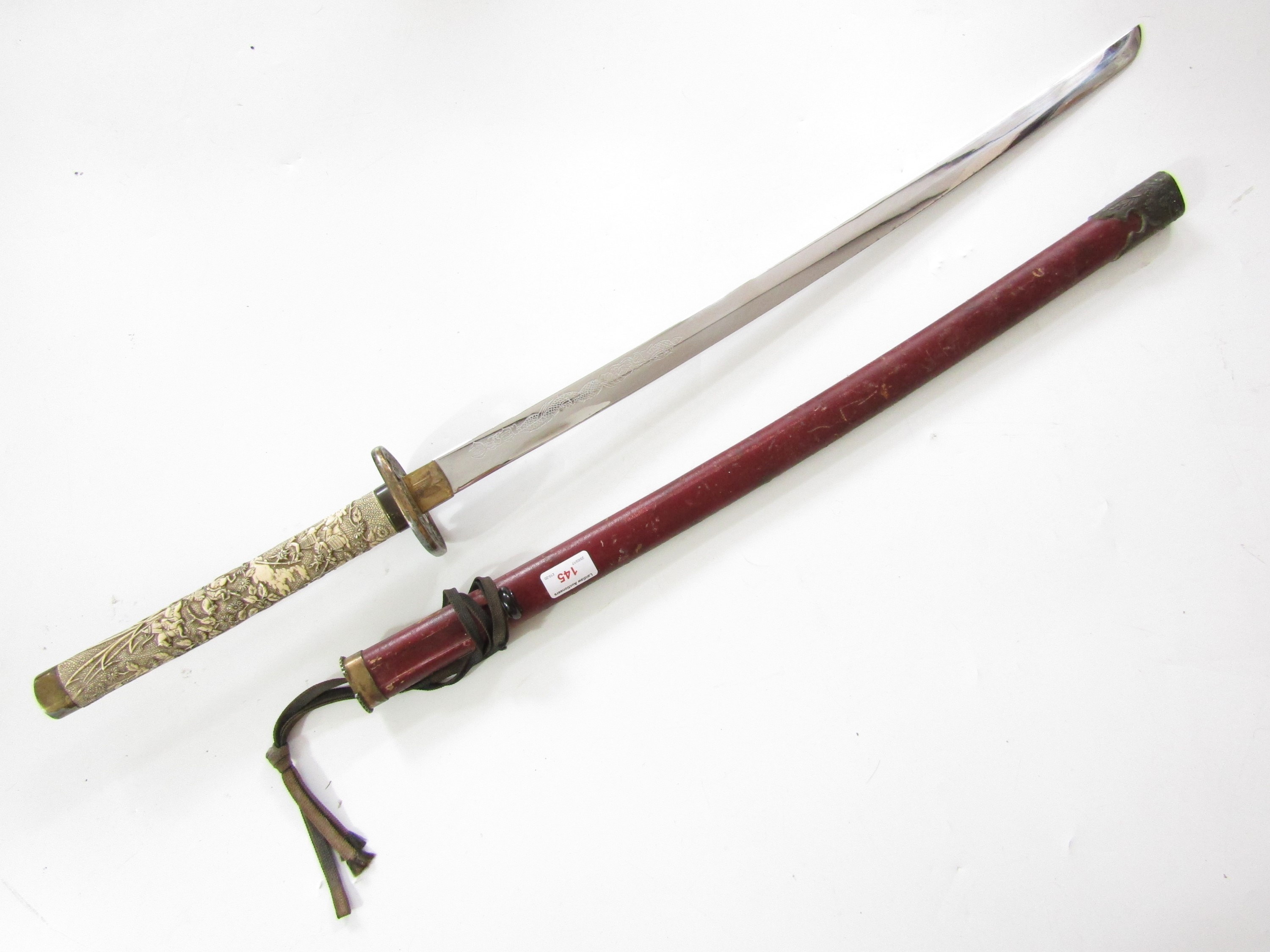 A replica Japanese samurai sword
