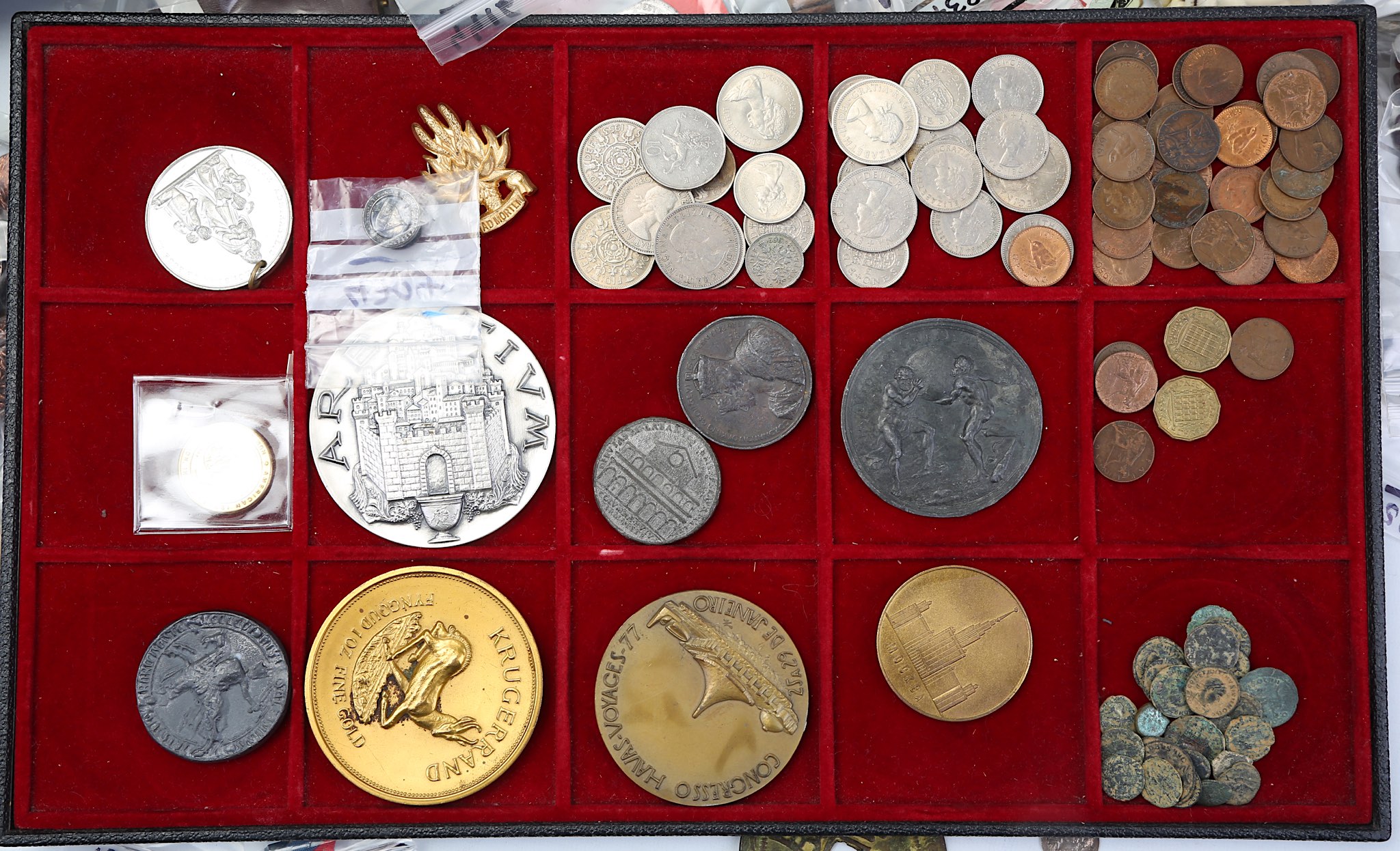 Primitive money, maundy coins, medals qty.