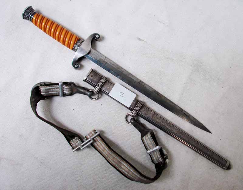 WW2 Third Reich German Army Nazi Dagger with Hangers, straight blade ...