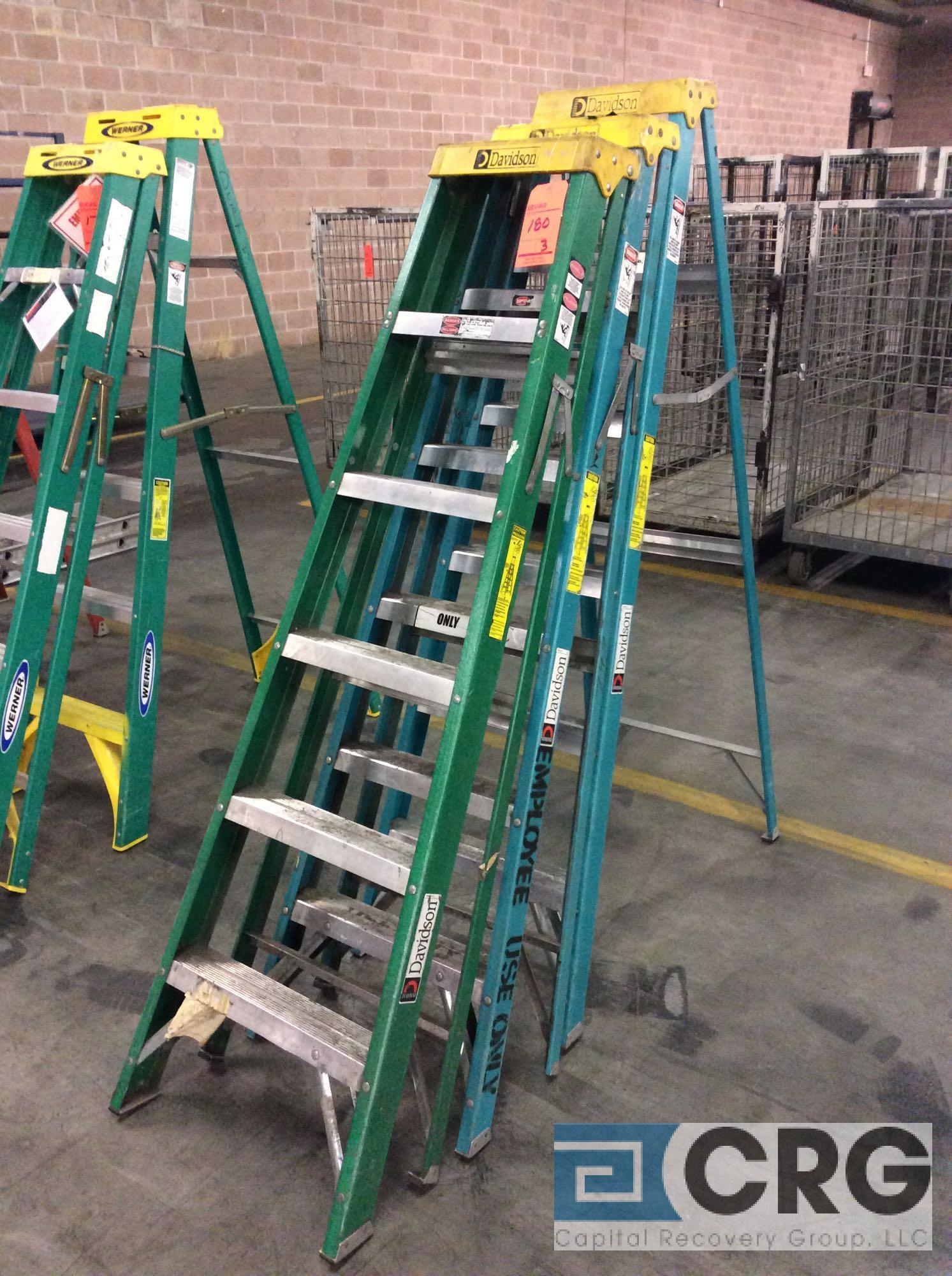 Lot of (3) Davidson 6' fiberglass step ladders