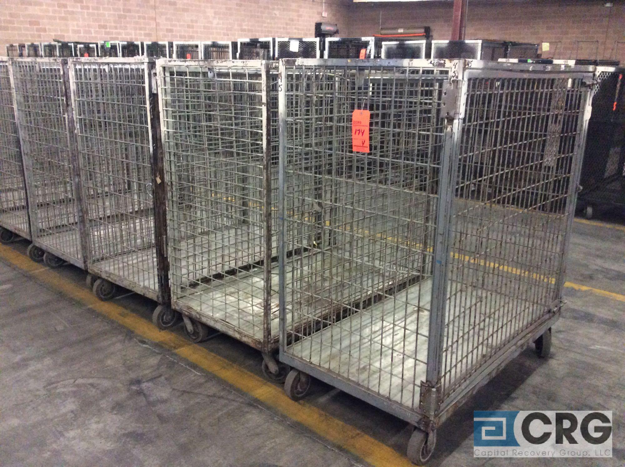 Lot of (4) portable steel merchandise shipping cages, approx 54" x 30 ...