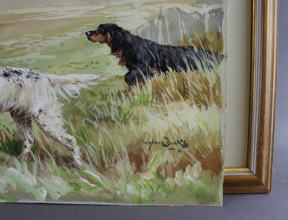 Reuben Ward Binks (1880-1950) - Watercolour - 'English & Gordon Setters ...
