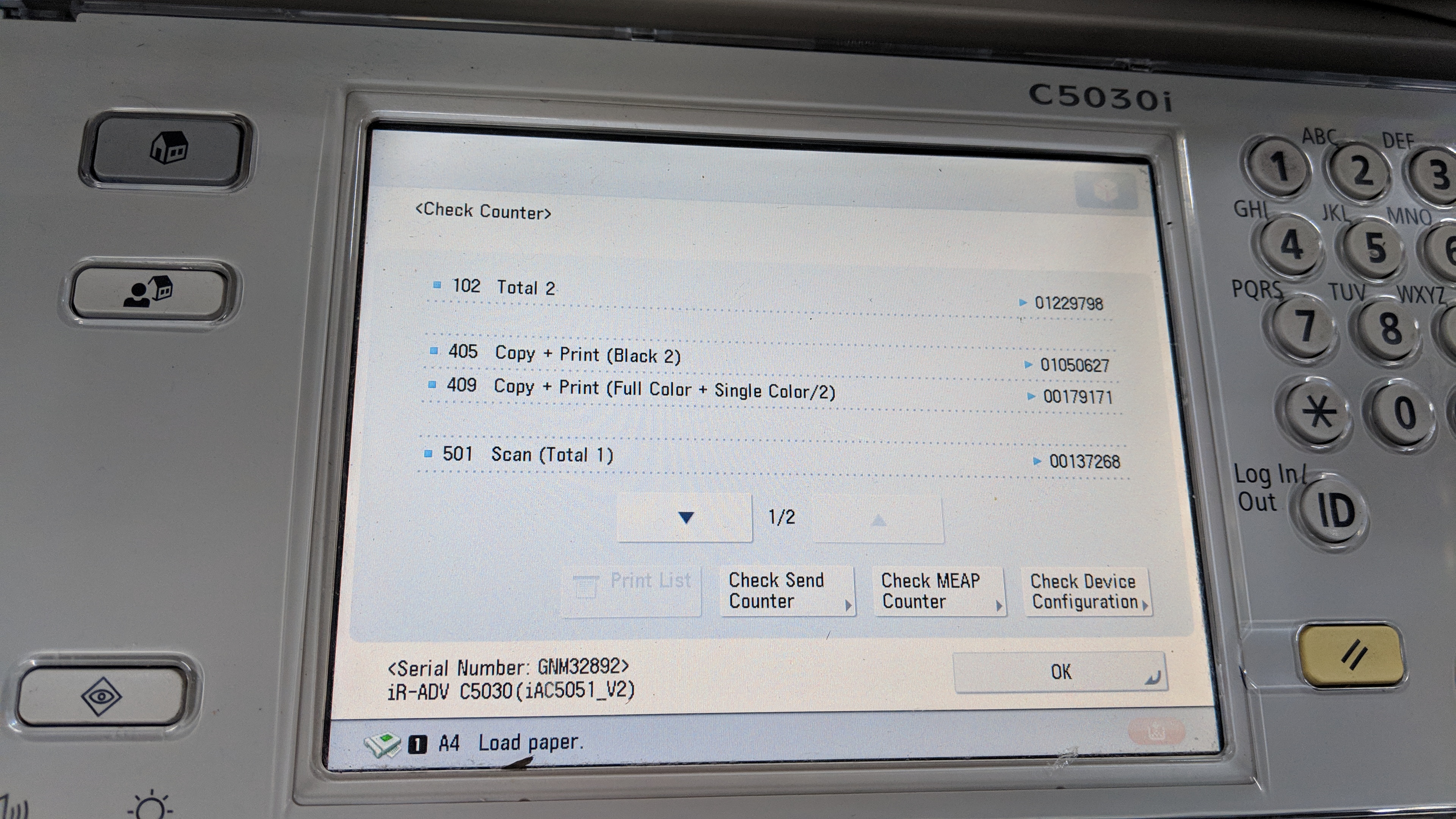 Canon imageRUNNER Advance model C5030i floorstanding copier with auto ...