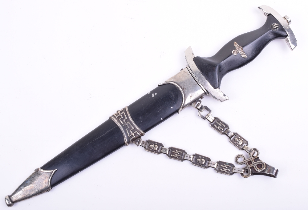 WW2 German SS Officers Chained Dress Dagger, black ebony handle having ...