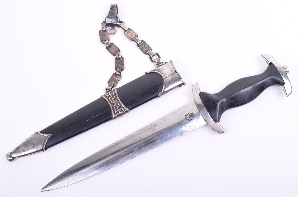 WW2 German SS Officers Chained Dress Dagger, black ebony handle having ...