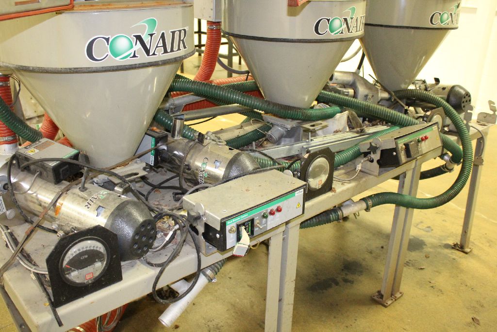 CONAIR 3-HOPPER PNEUMATIC CONVEYING SYSTEM, WITH HEAT BOOSTER ...