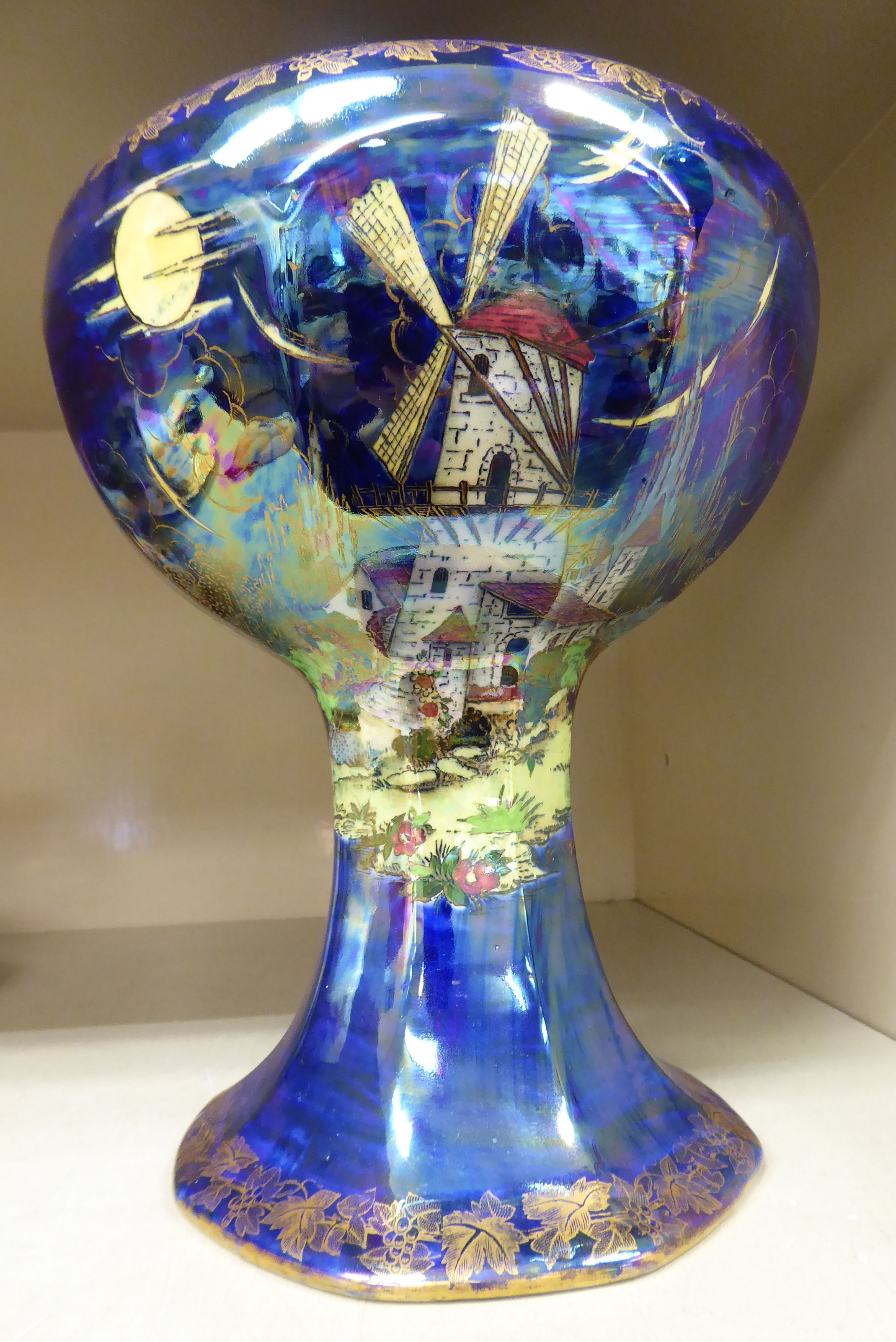 An early 20thC Maling Cetem ware lustre glazed china pedestal bowl ...