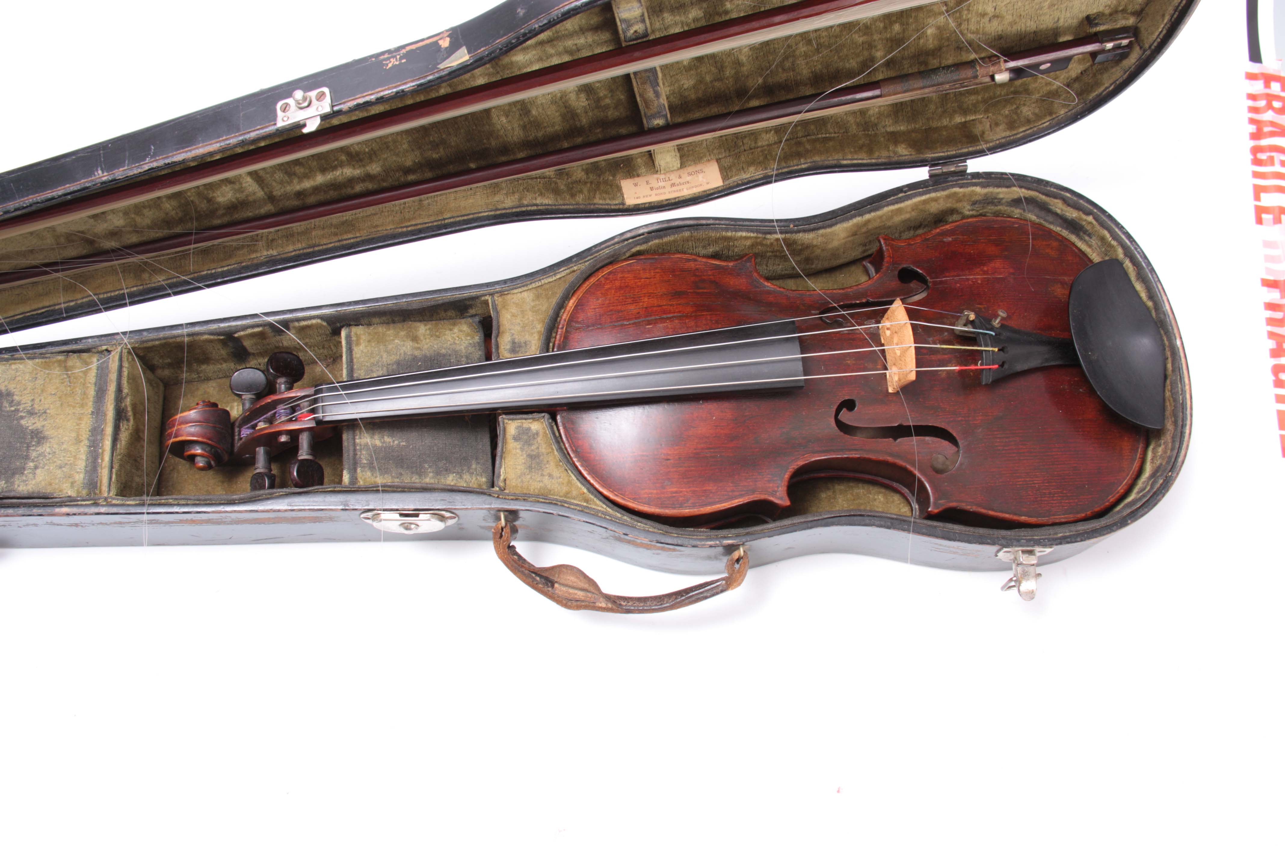 AN INTERESTING OLD VIOLIN INSCRIBED DUKE, LONDON ON THE BACK the one ...