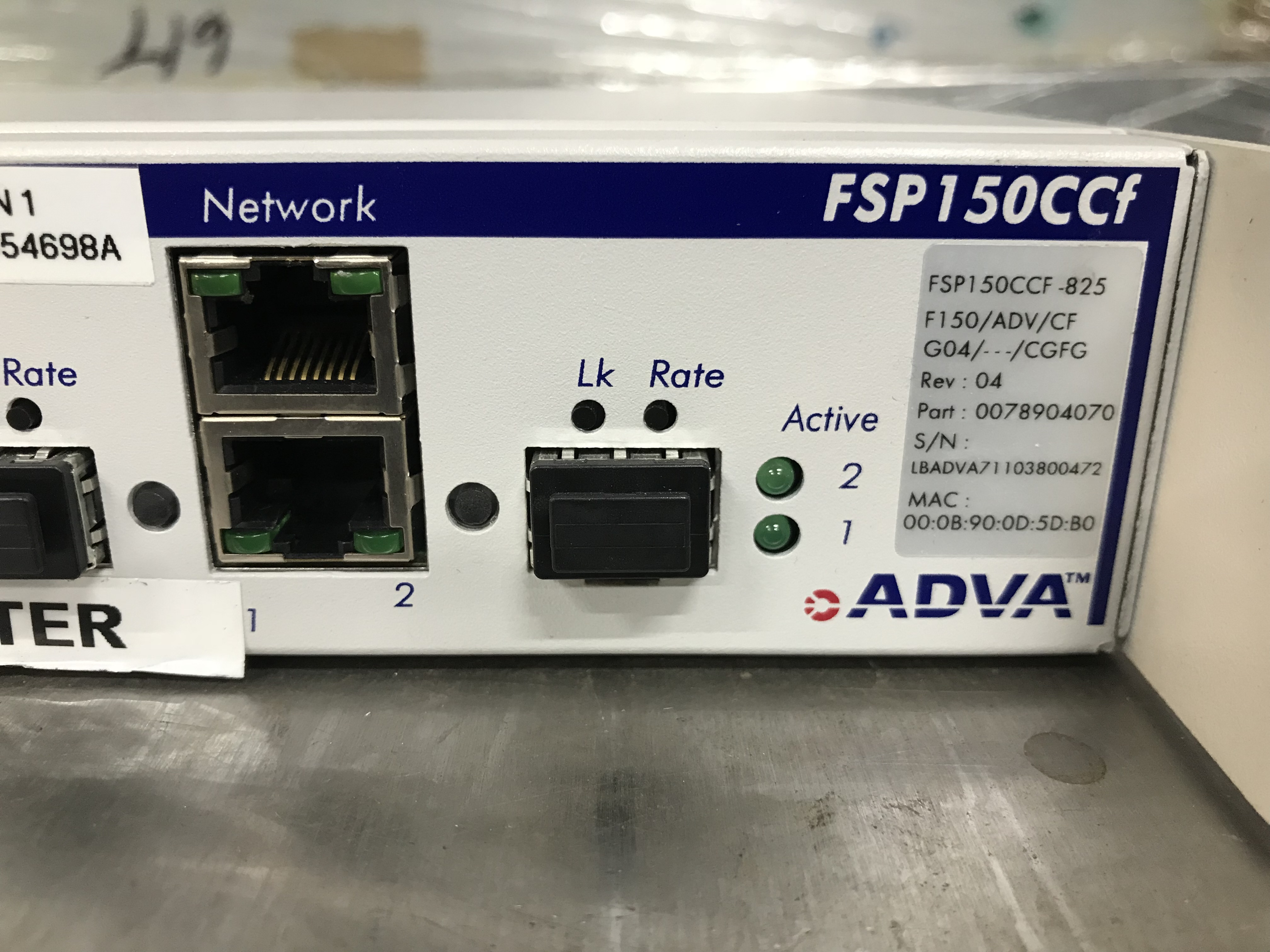 ADVA Gigabit Ethernet Optical Fibre Access Switch Model: FSP150CP ADVA ...