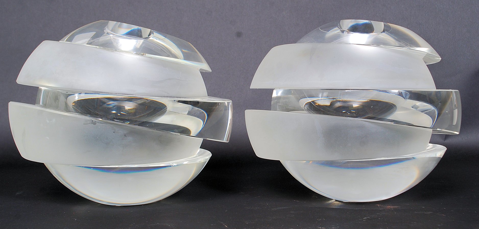 A stunning pair of Rosenthal Studio-line Blockglas / sand blasted heavy ...