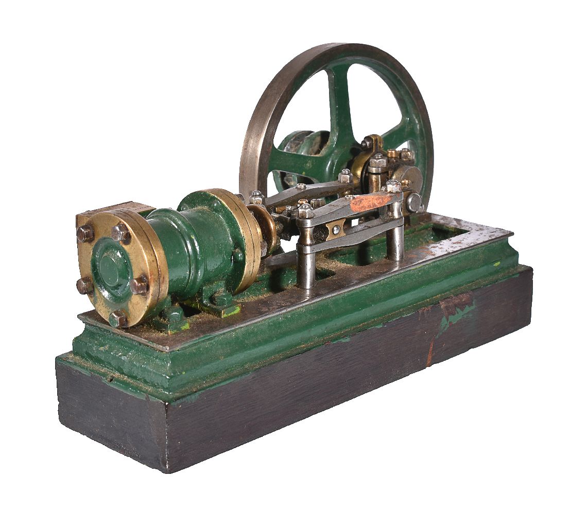 A vintage model of a horizontal live steam mill engine, the single ...