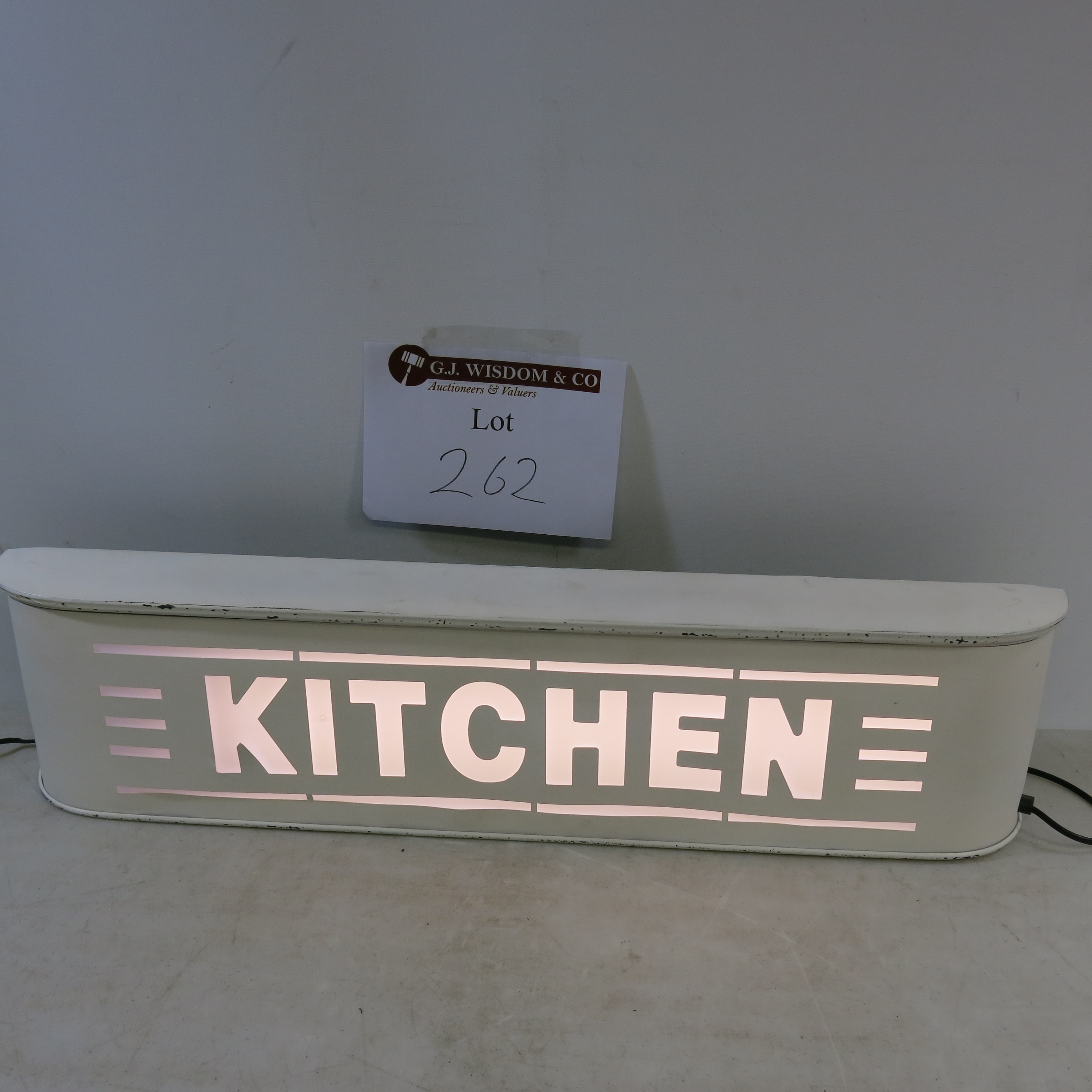 "KITCHEN " Illuminated Sign Display. Size (W) 83cm x (H) 20cm