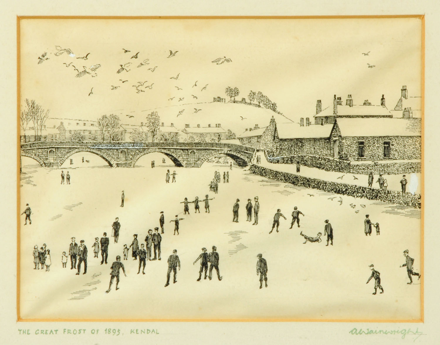 Alfred Wainwright, original pen and ink drawing, "The Great Frost of ...