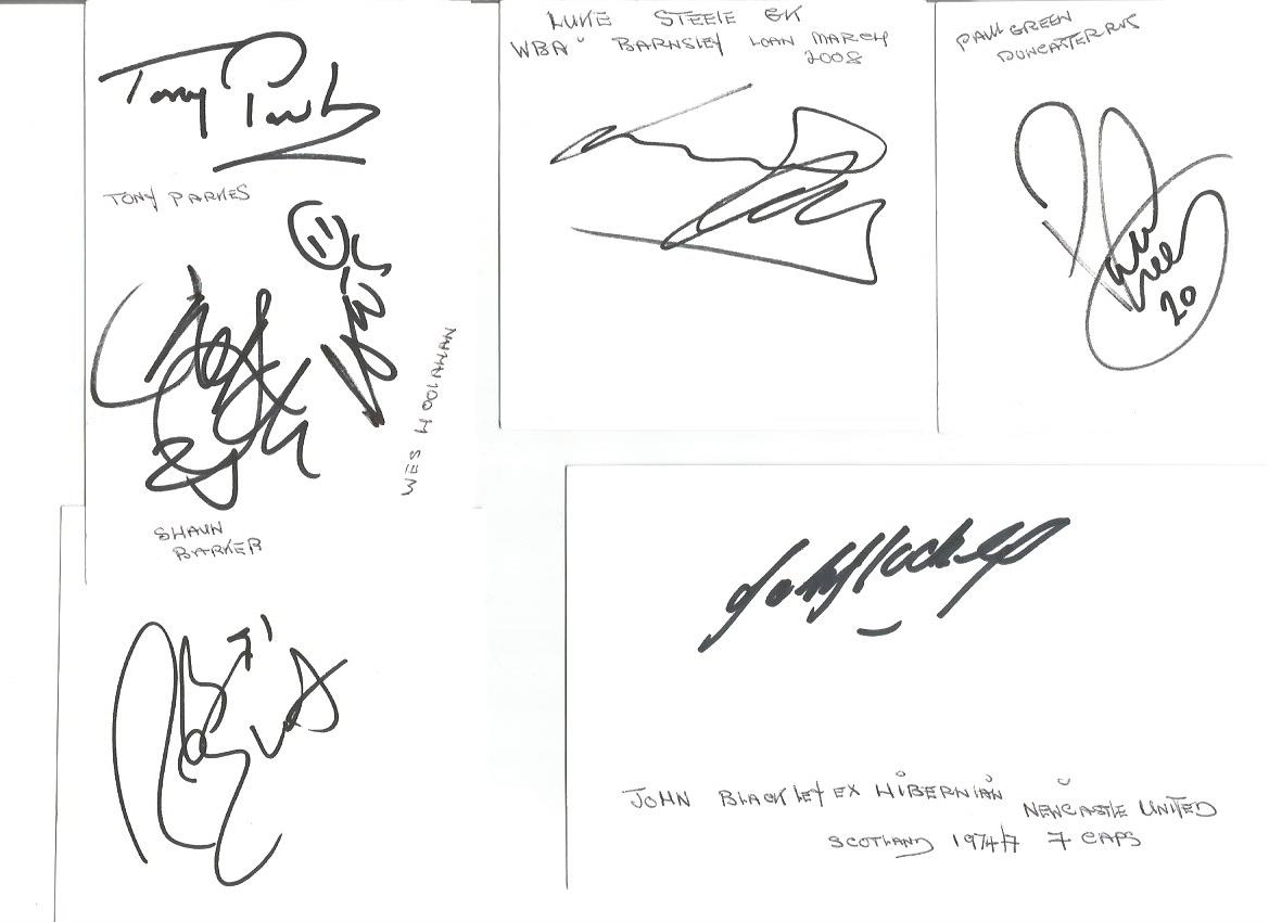 Football signed collection. 108 signed cards. Assortment of teams and ...