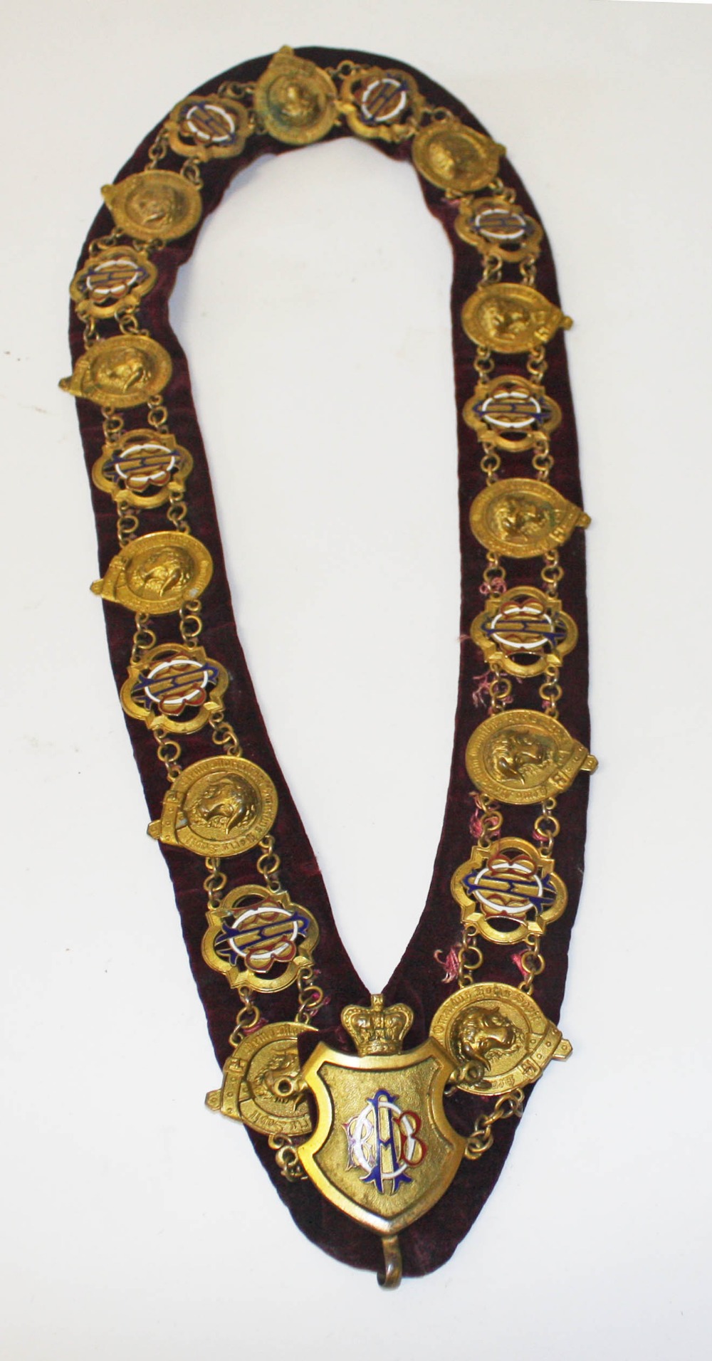 A GILT BRASS AND ENAMEL RAOB REGALIA, for the Royal Antediluvian Order ...