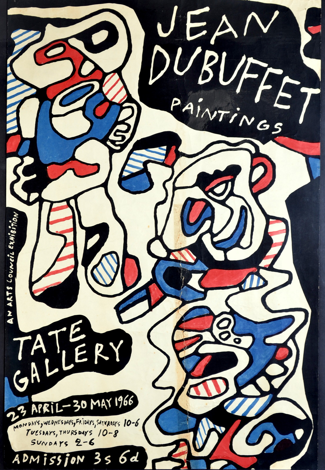 JEAN DUBUFFET Tate Gallery Poster Lithograph 1966 51 x 76cm
