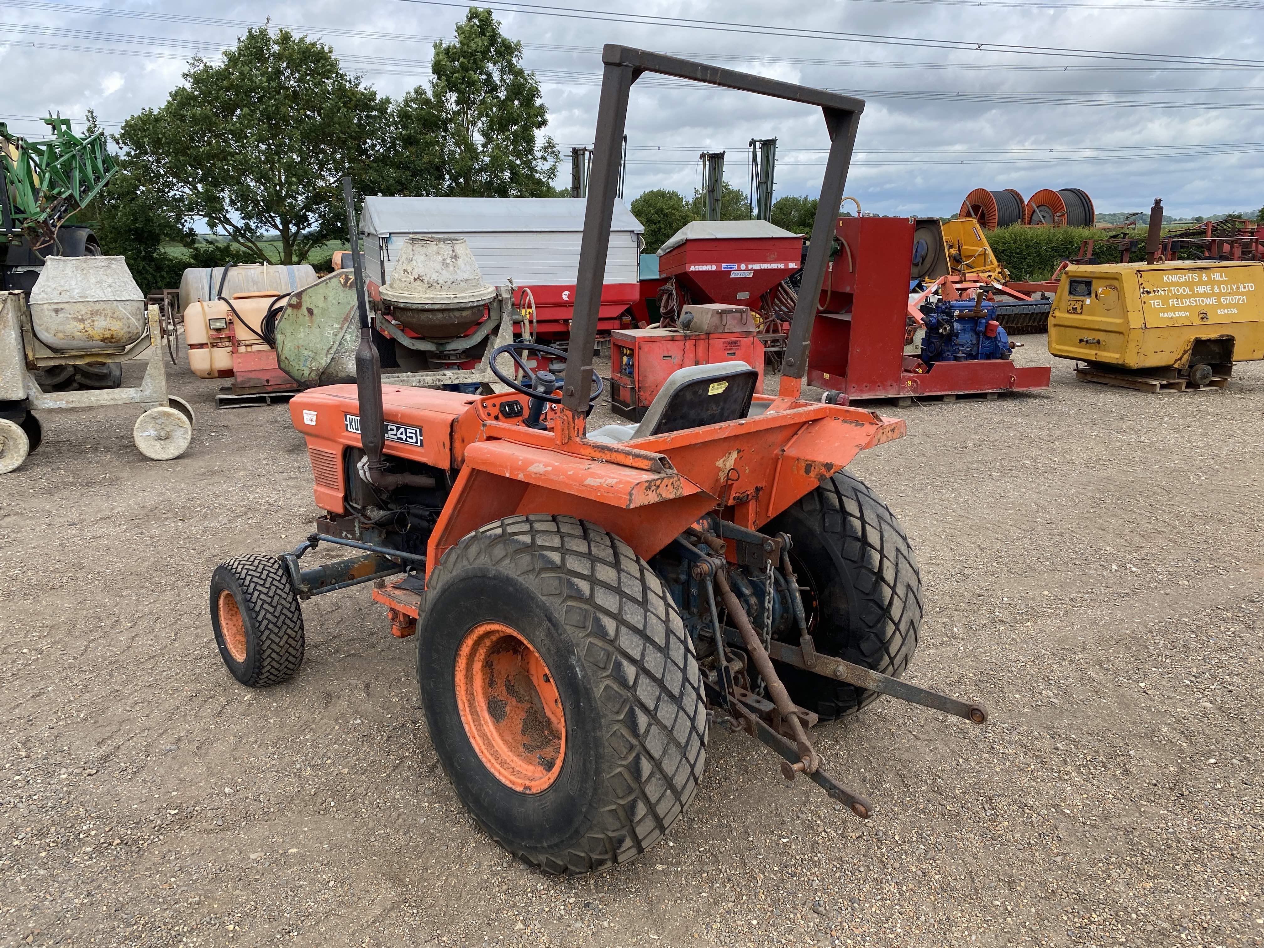 Kubota L245 2WD compact tractor. Rear turf wheels and tyres. With rear ...