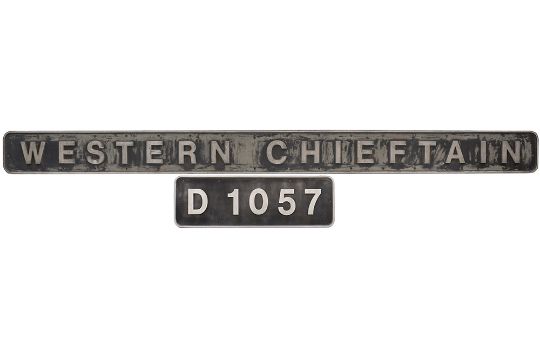 Nameplate WESTERN CHIEFTAIN together with its numberplate D1057. Ex ...