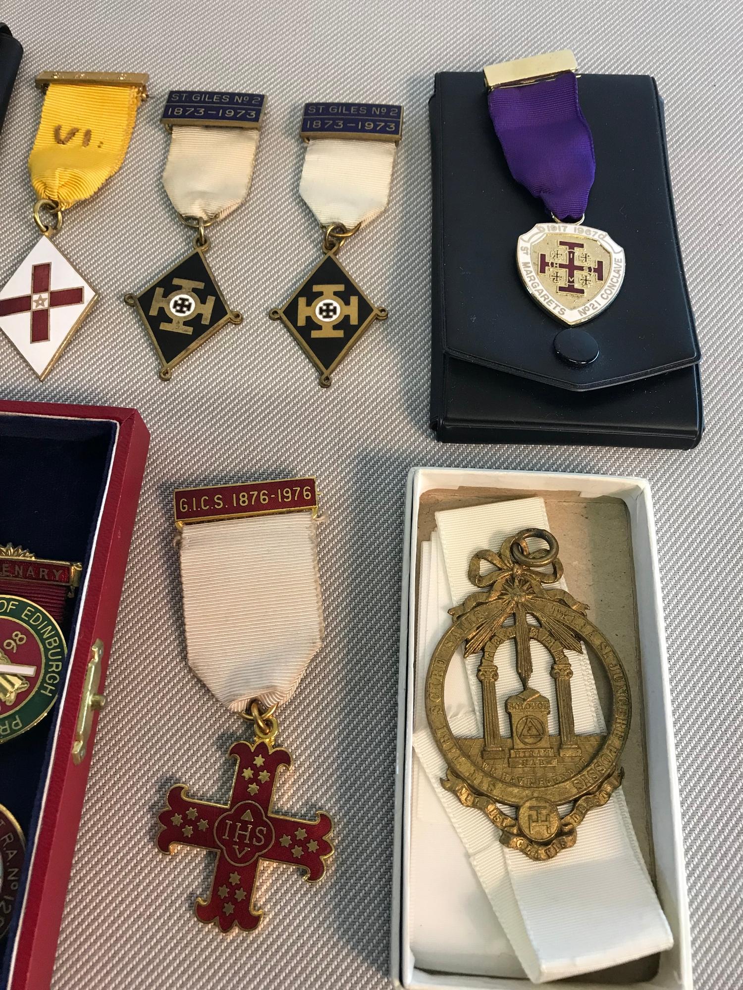 A Collection of Masonic medals to include silver hallmarked & enamel ...