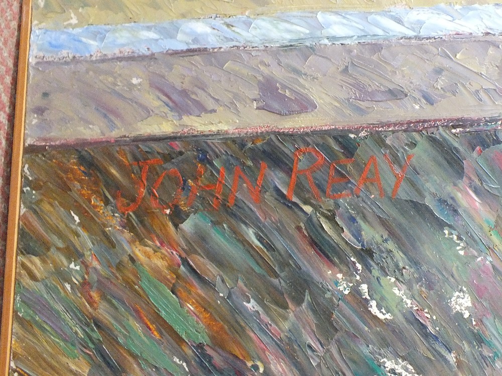 John Reay impressionist oil on board of a lady lying down, signed top ...