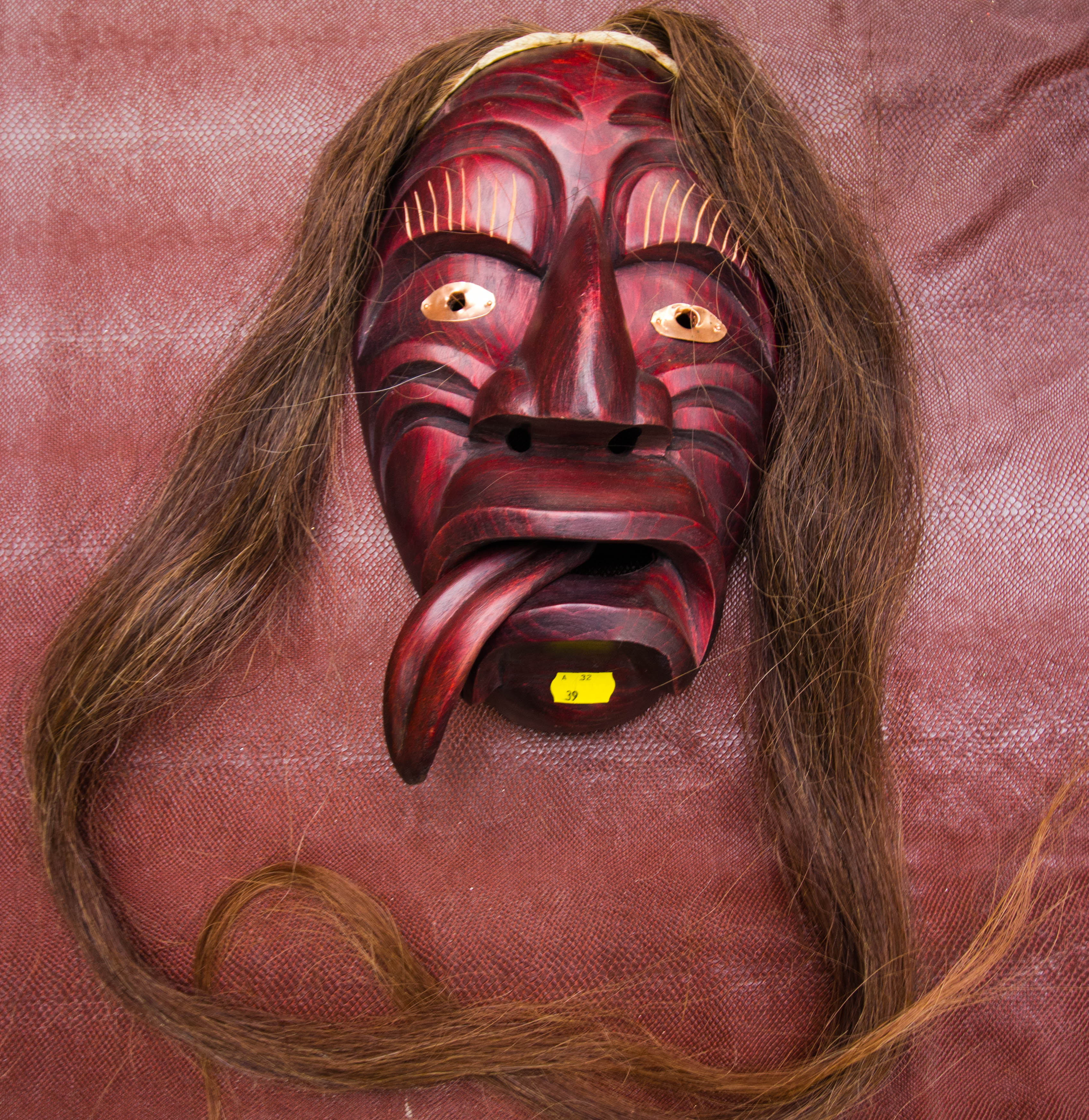 IROQUOIS FALSE MASK WITH MOVING TONGUE - JOHN ELLIOTT
