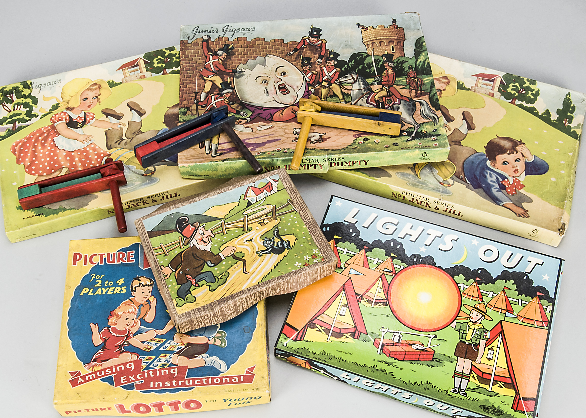 Three boy scout Glevum Games Lights Out, shooting games, in original ...