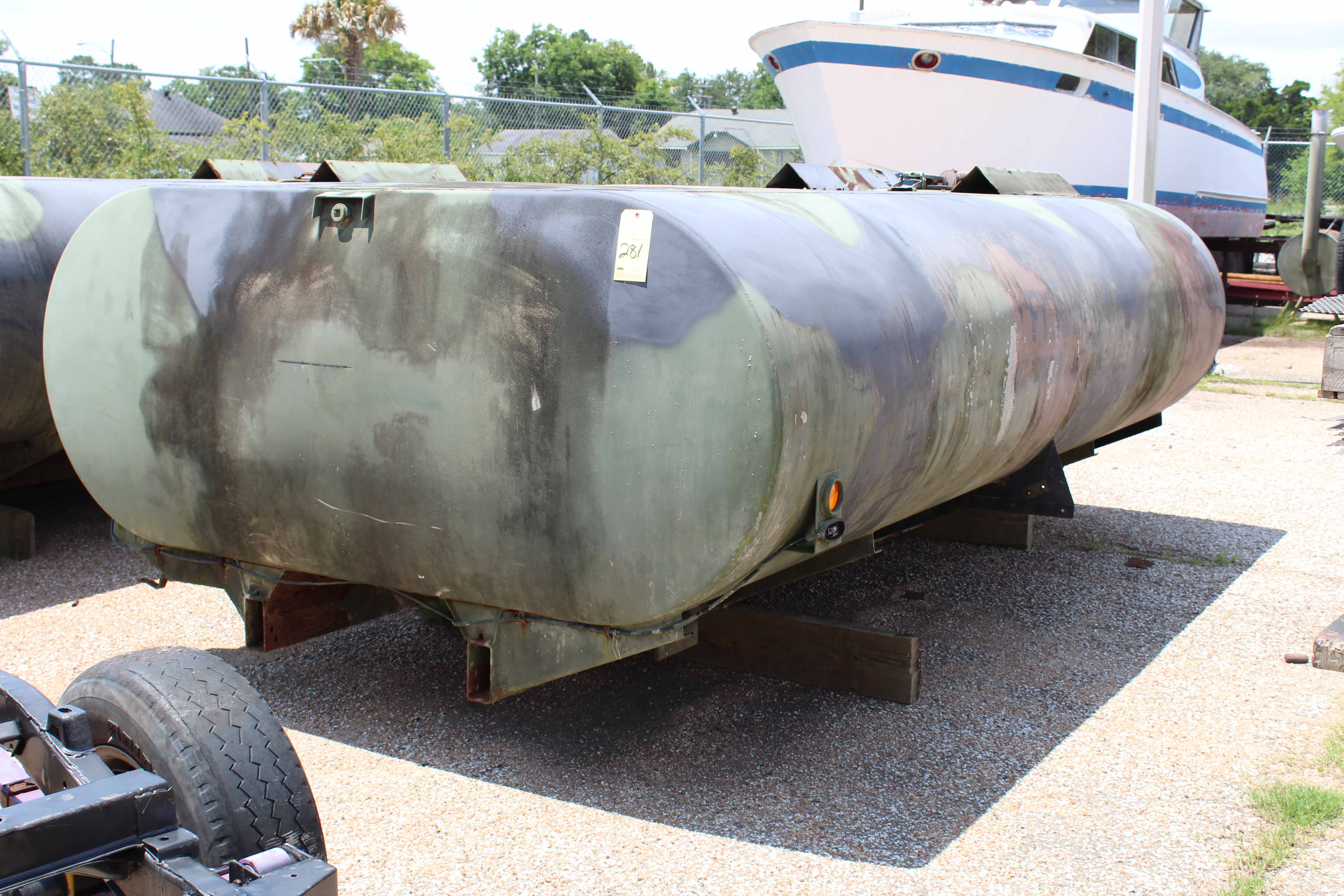 { Choice of lots: 281, 282 } OVAL FUEL TANK, MILITARY GRADE 2,000 GAL ...