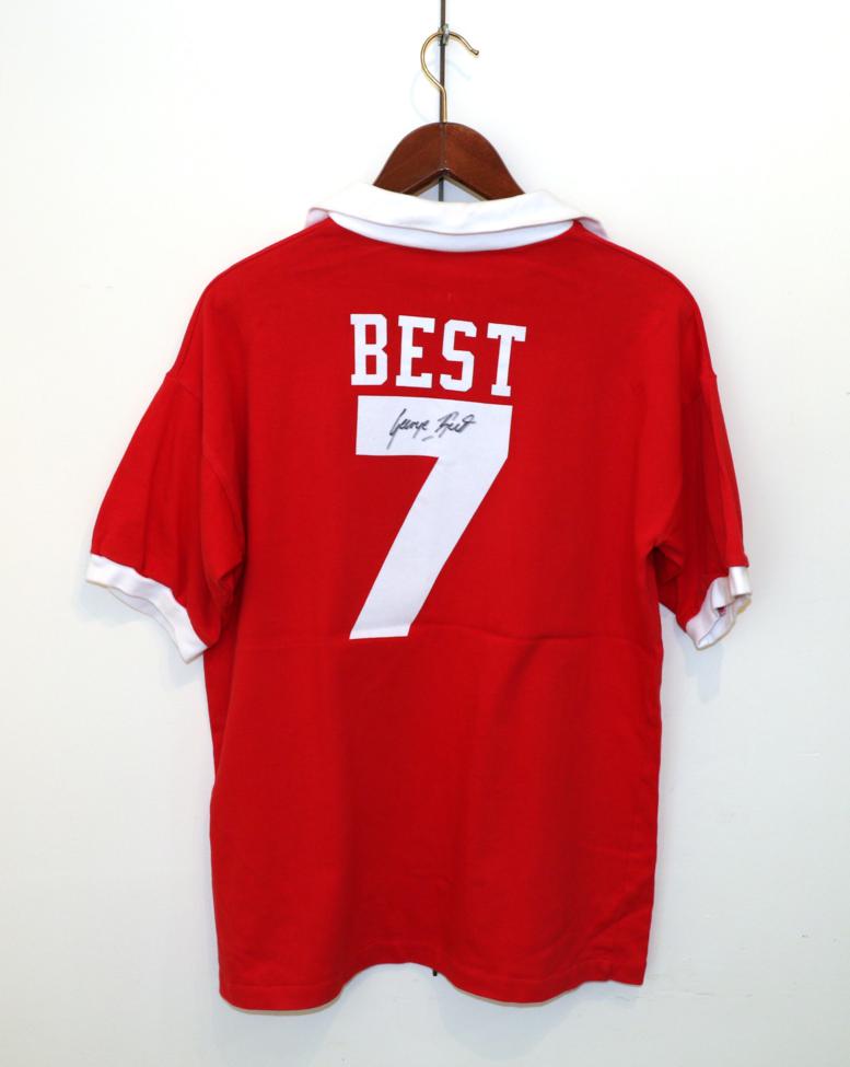 George Best Signed Retro Manchester United No.7 Shirt' with SportsUK ...