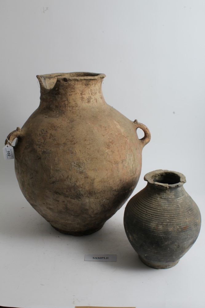 Group of ancient Middle Eastern pottery vessels - believed Syrian ...